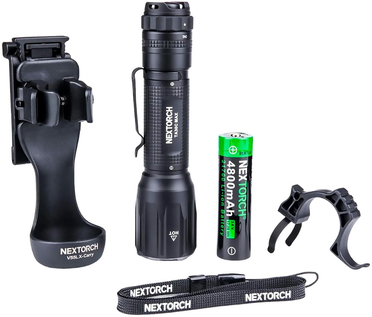 Тактический комплект с фонарем NexTorch Ultra-bright One-step Strobe Tactical Flashlight (TA30C MAX SET)