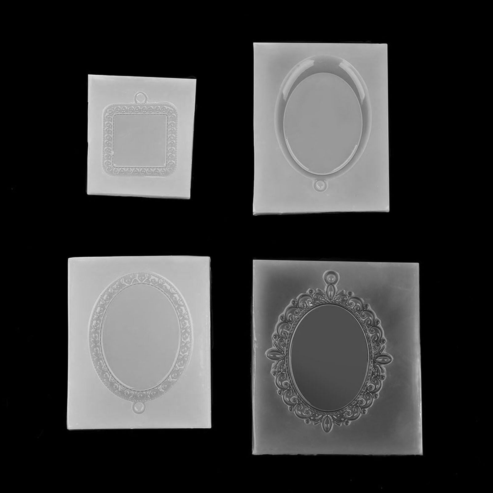 Овальные квадратные силиконовые формы 4 шт. эпоксидная смола DIY кулон инструмент для изготовления ювелирных изделий