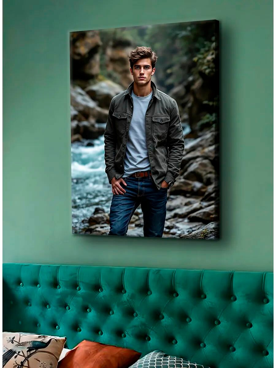 Картина "Парень у реки", модульная 30х40см 1шт.