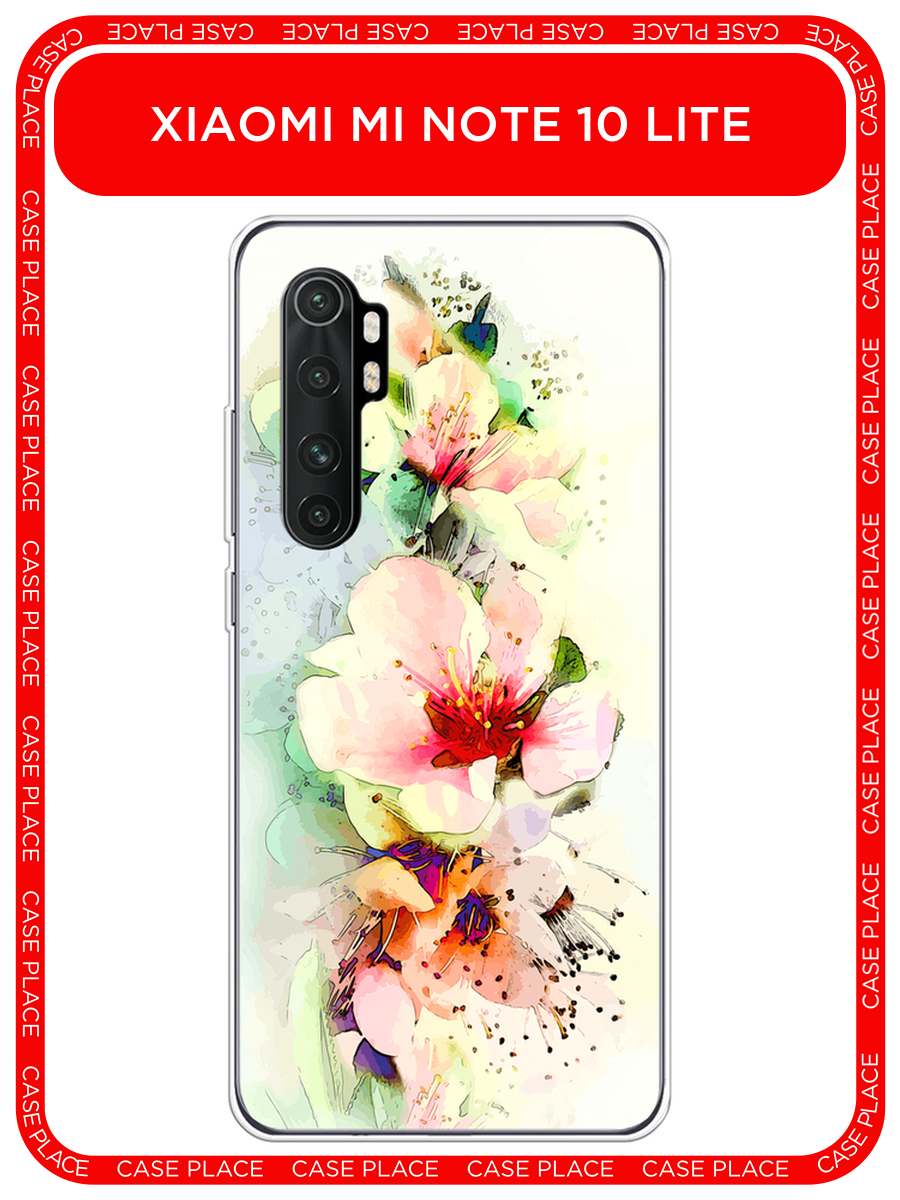 Чехол на Xiaomi Mi Note 10 lite / Сяоми Ми Нот 10 лайт с принтом Нежные цветы