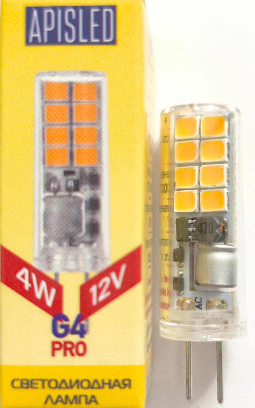 Светодиодная лампа APIS G4 12 В PRO 4 Вт 3000 К (35х10мм) 330 Lm