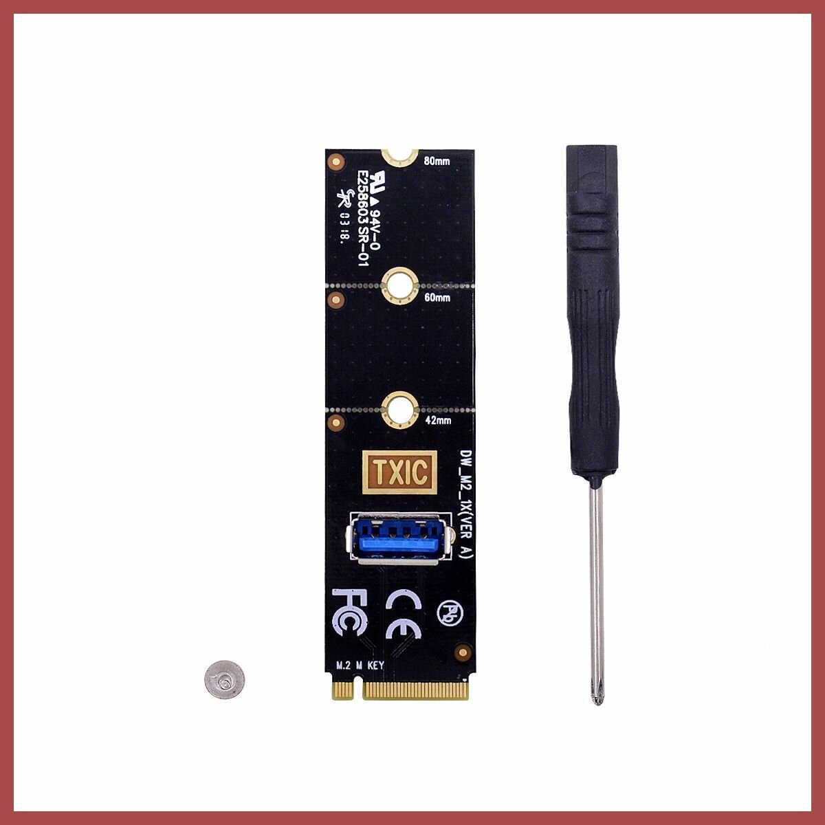 Переходник М2 pci-e, USB3.0 PCI-E X16, (Райзер M2)