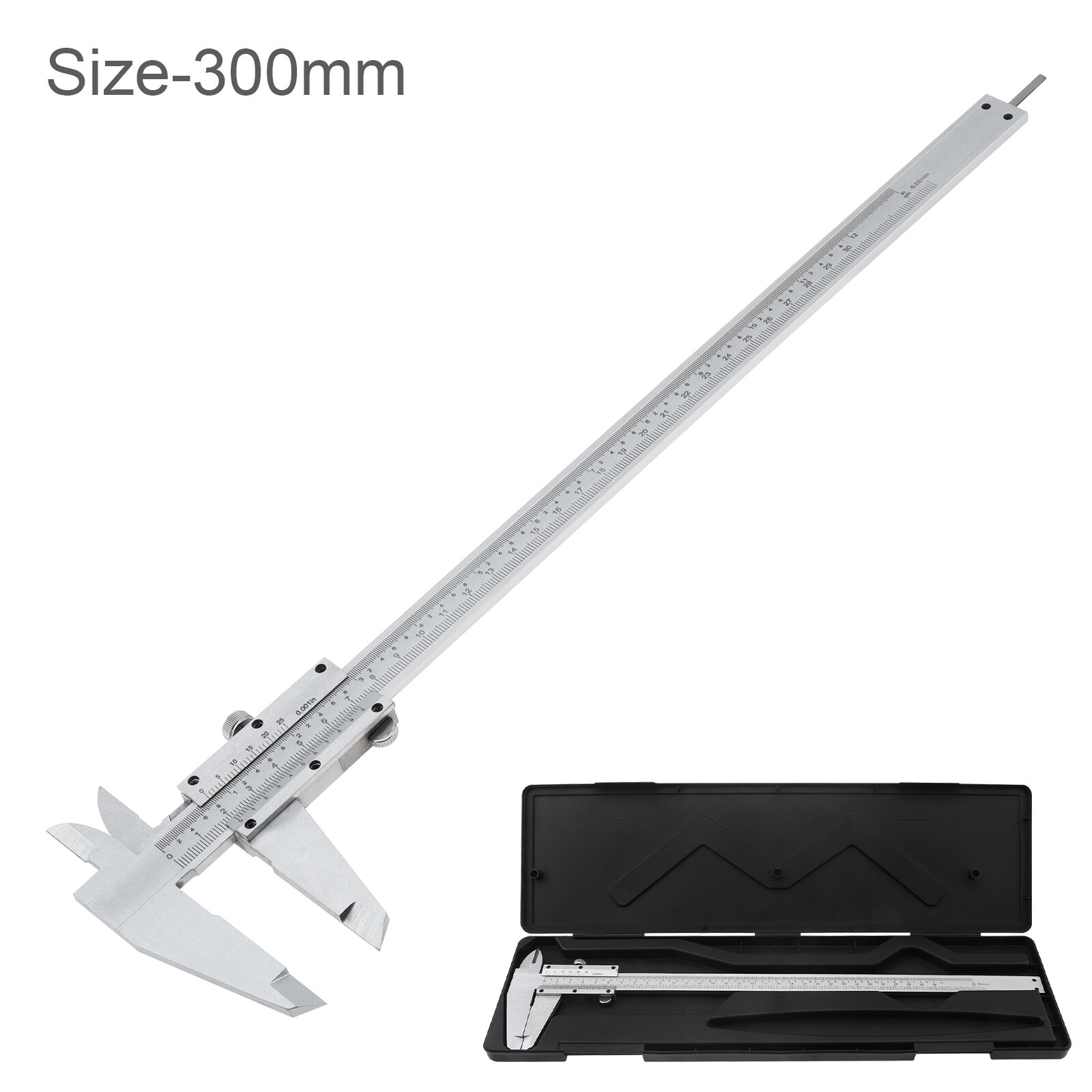 Метр и патрон 300мм, закаленная углеродная сталь, метрическая/дюймовая шкала