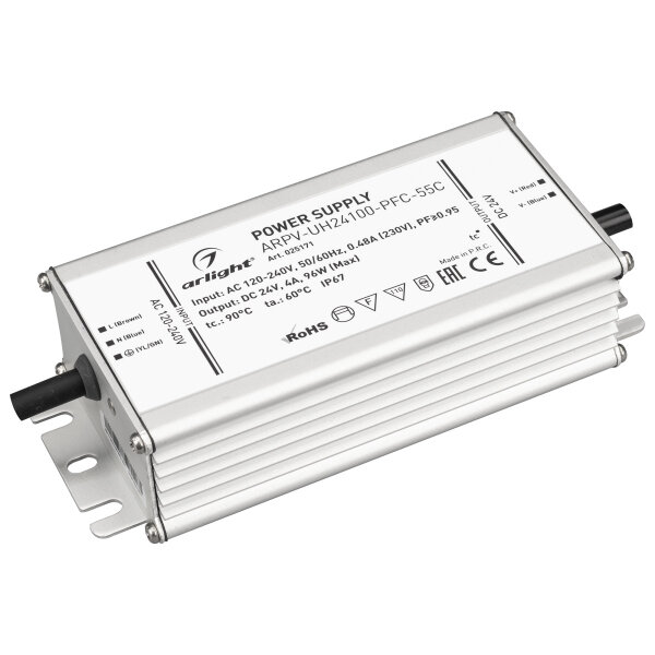 Блок питания для светодиодной ленты Arlight ARPV-UH24100-PFC-55C (24V, 4.2A, 100W)