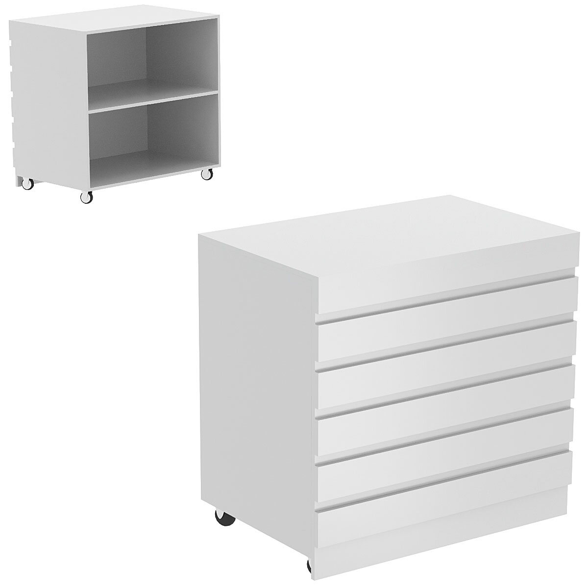 Торговый прилавок широкий выкатной с фасадными панелями №16Э, Серый