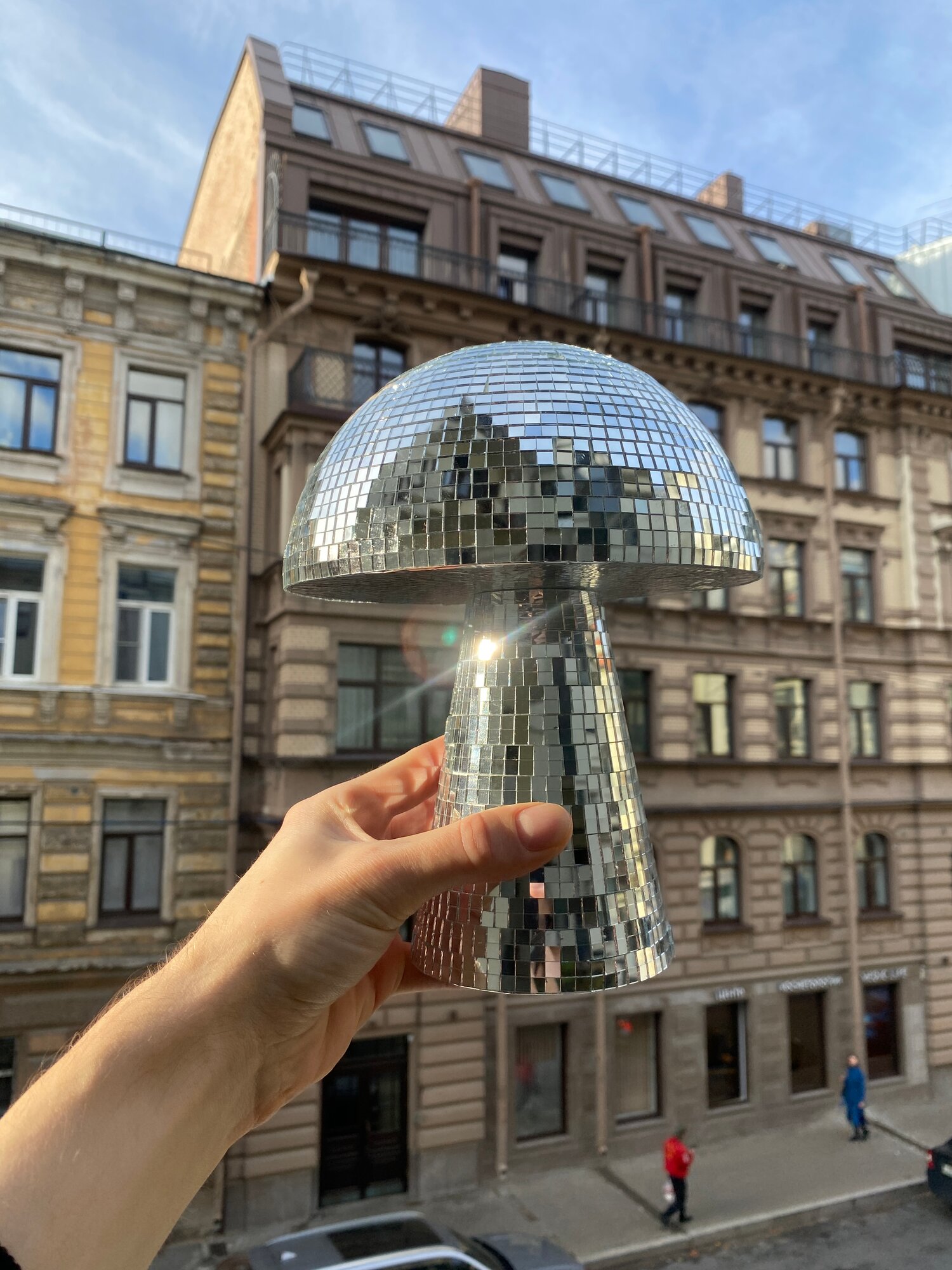 Зеркальный диско-шар "Гриб" 23 см