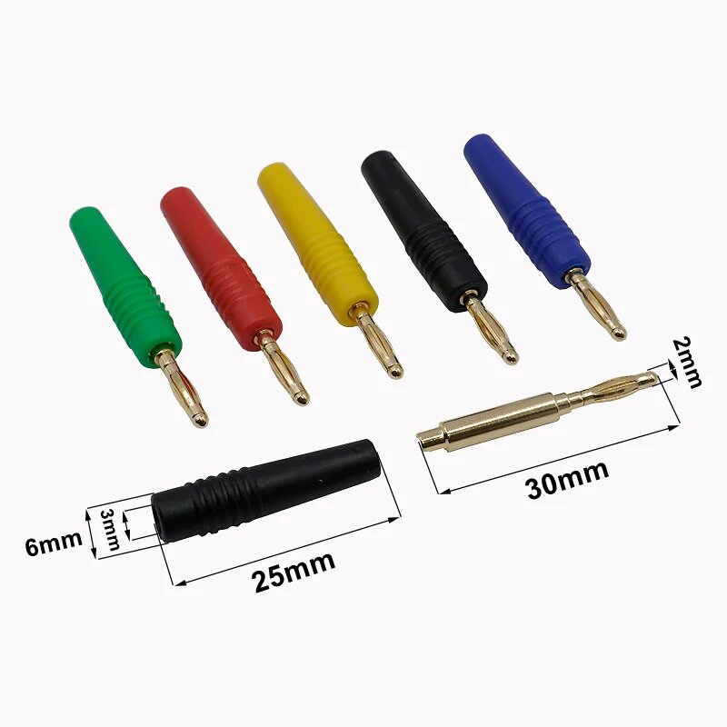 5 шт, 2 мм, разъем типа «банан», сложенная мужская и женская изолированная клеммная колодка для экспериментальной панели, испытательная линия, сварная
