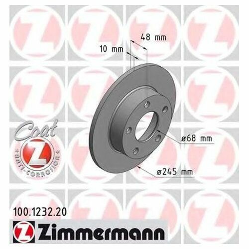 Диск тормозной Zimmermann 100123220 для Audi A4; VW Passat