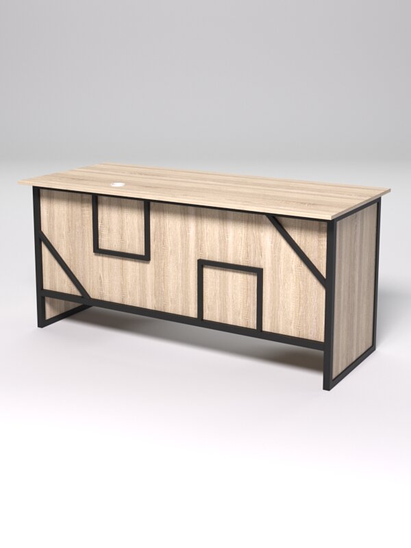 Стол двухтумбовый офисный С-07 "стронг" в стиле лофт декор №4, Дуб Сонома