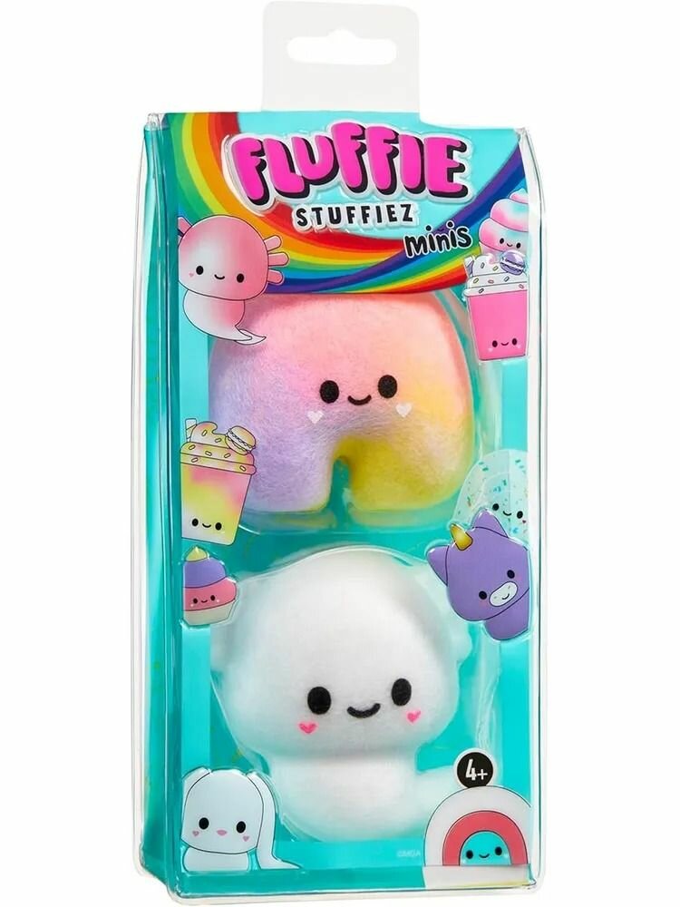 Fluffie Stuffiez Rainbow & Axolotl Minis Коллекционная плюшевая игрушка-сюрприз, распаковка, мягкая тактильная игра, декомпрессионная игрушка сделай сам