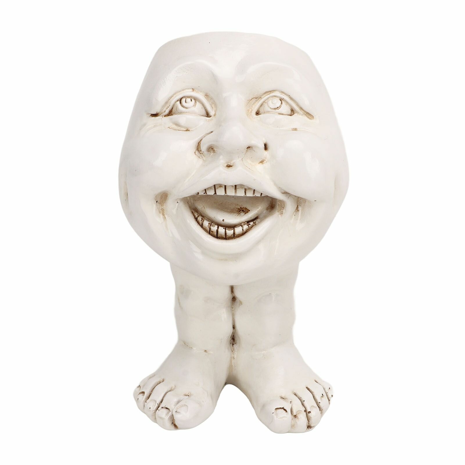 Статуя-кашпо для лица, уникальное изображение, милая забавная форма, персонализированная водонепроницаемая голова, цветочный горшок для украшения сада, тип 2