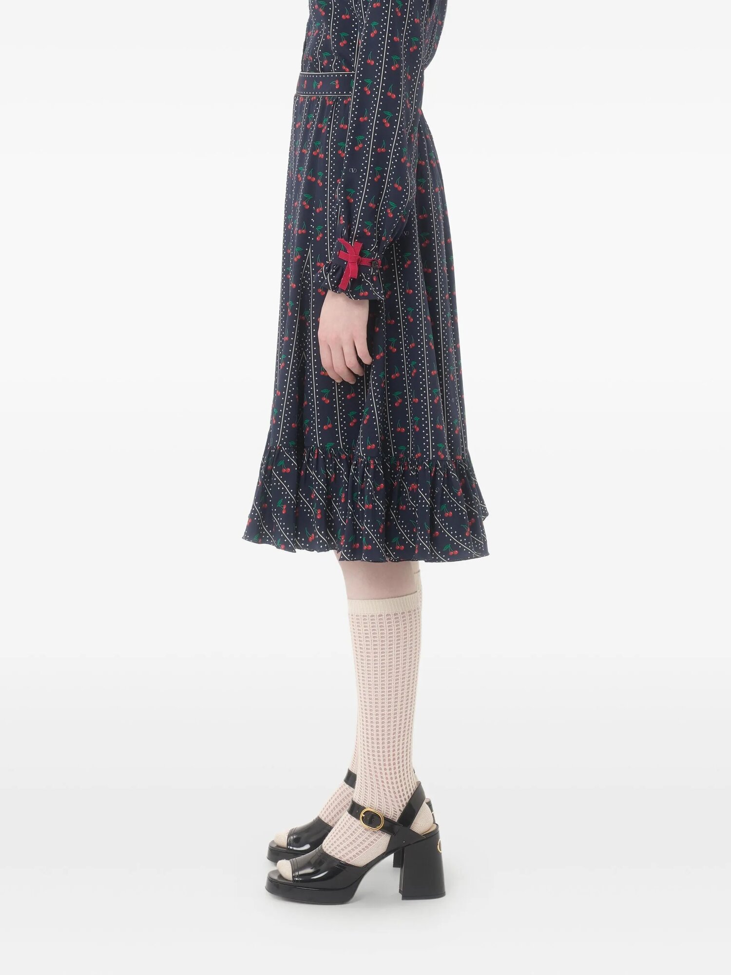 Юбка Valentino Crepe de Chine Midi, размер 40 IT, синий — фото 1