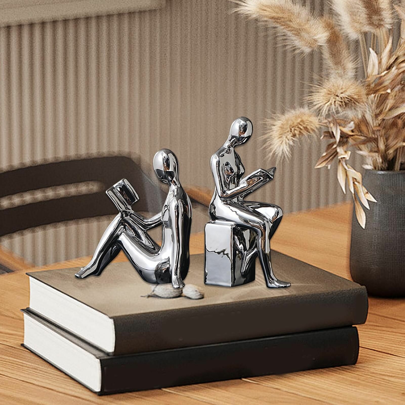 2X Прочные подставки для книг с абстрактной фигуркой для полок