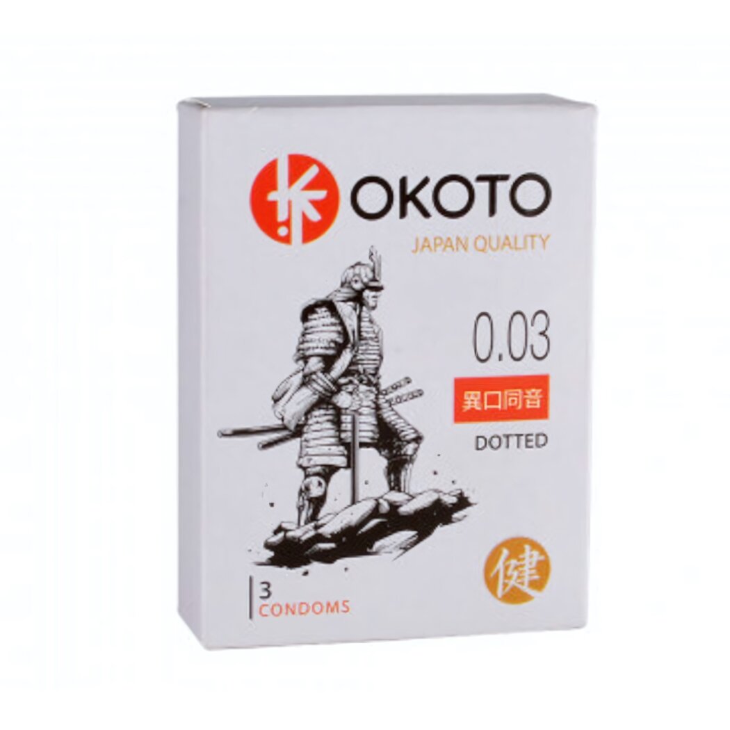 Презервативы 'OKOTO DOTTED' текстурированные, 3 шт, толщина 0,05мм, латекс