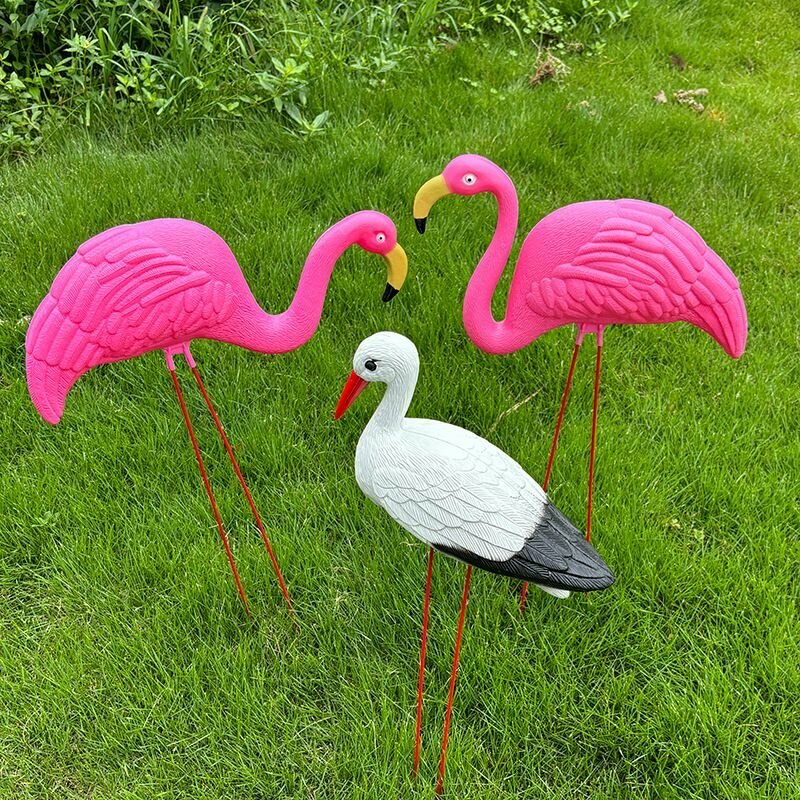 Фигурка фигурки садовая Фламинго для сада дачи Розовый