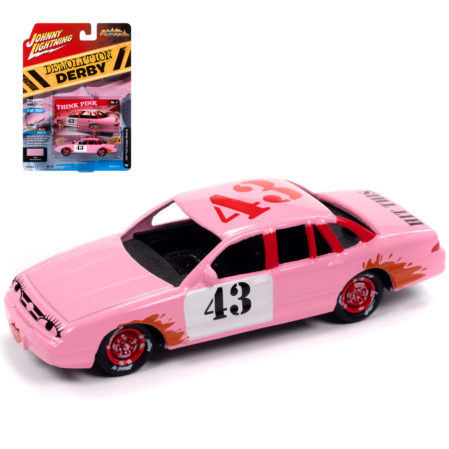 Машинка литая коллекционная Johnny Lightning - Die-сast модель 1997 Ford Crown Victoria, масштаб 1:64, серия Street Freaks, JLSF025A-R1-N4