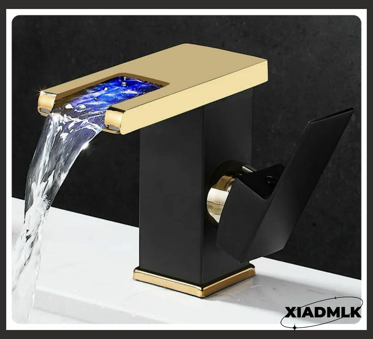 Смеситель для раковины в ванной со светодиодной подсветкой, 3 цвета, меняющие цвет излива водопада, одна ручка, одно отверстие, смеситель для холодной и горячей воды