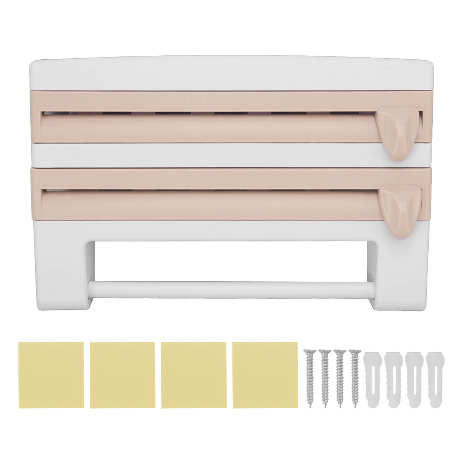 Держатель для пищевой пленки Настенное крепление Многофункциональный резак для пищевой пленки с винтами для кухни цвета хаки