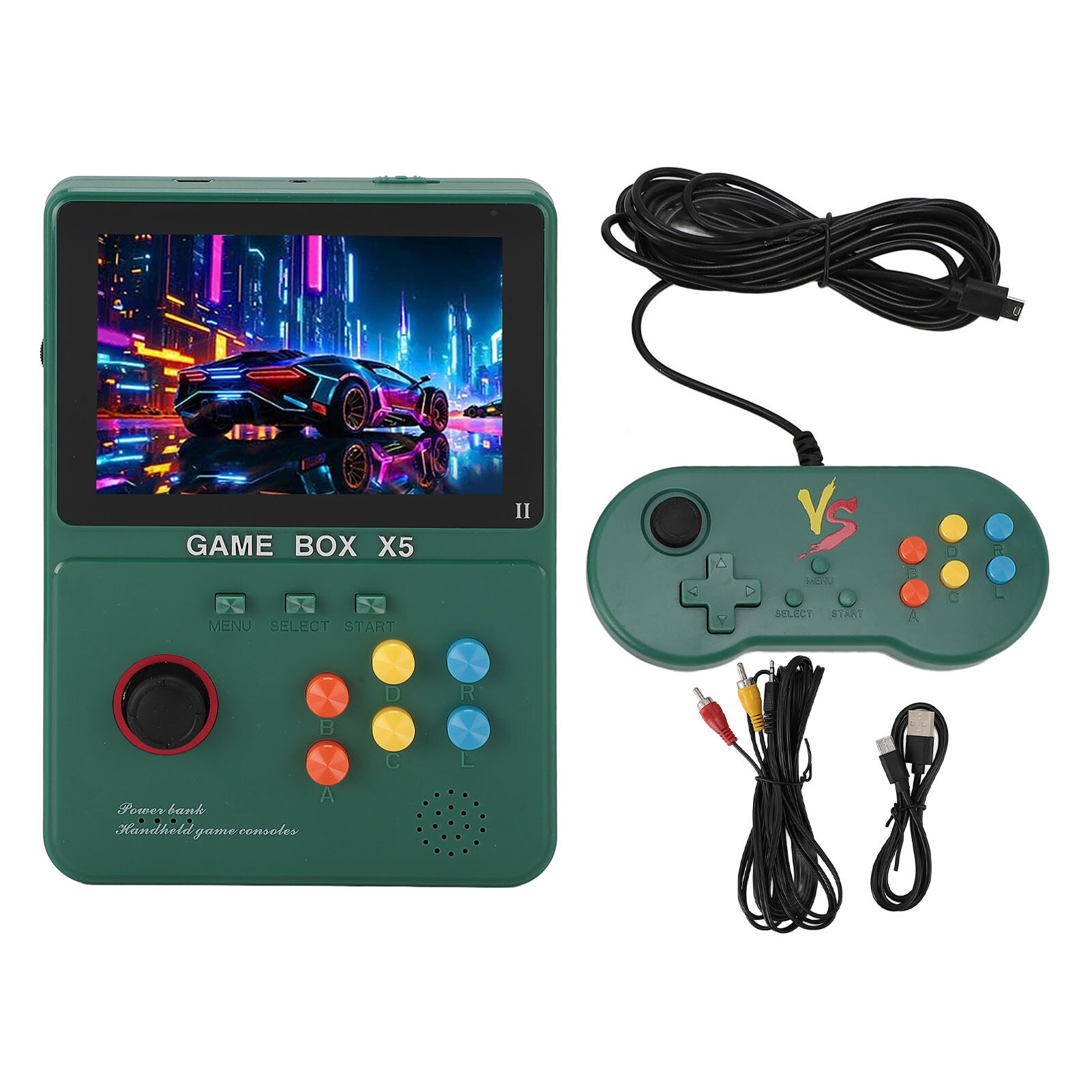 Портативная игровая консоль с открытым исходным кодом, более 10000 игр, 4-дюймовый IPS-экран, портативный эмулятор видеоигр, зеленый