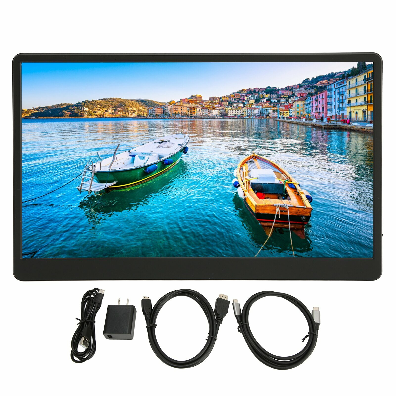 Портативныймонитор15,6дюймов, разрешениеFHD1080p, IPS-матрица, поддержкаHDR6800K, расширительэкранадляноутбука, совместимсмобильнымителефонамииклавиатурами, вилка100-240В(США).