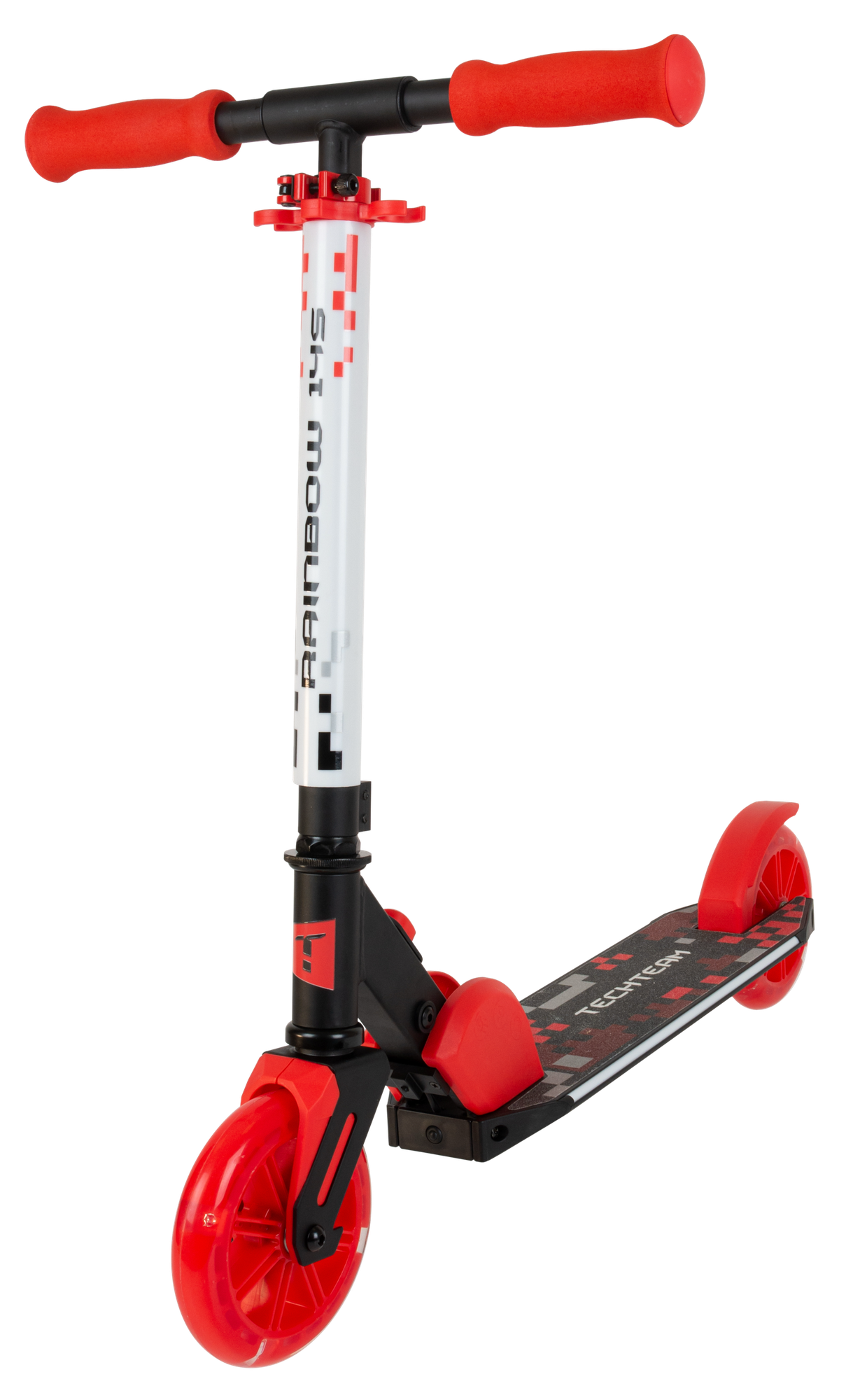 Самокат Tech Team "Rainbow 145", детский от 100см. - 2025 Black/Red