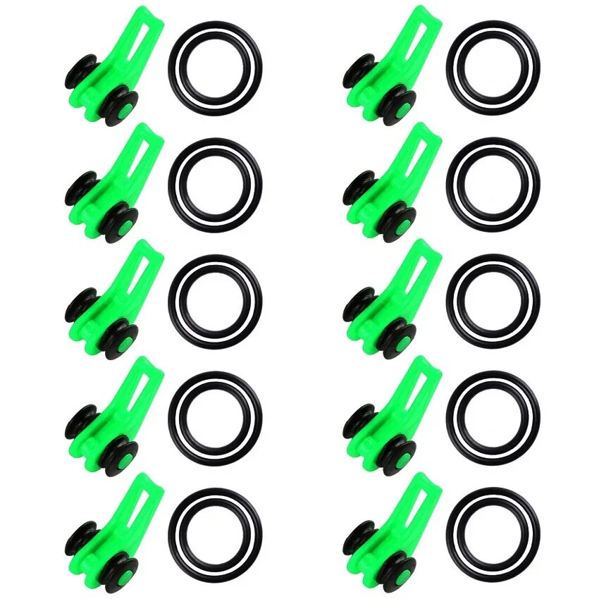 Держатели крючков для удочек из силикона Зеленый, 10 PCS Green