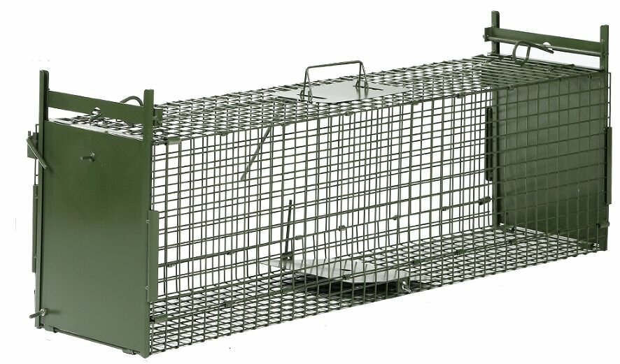 Кошколовка складная, С обеих сторон есть двери, клетка- ловушка, живоловка, котоловка, ловушка для животных 100*27*31