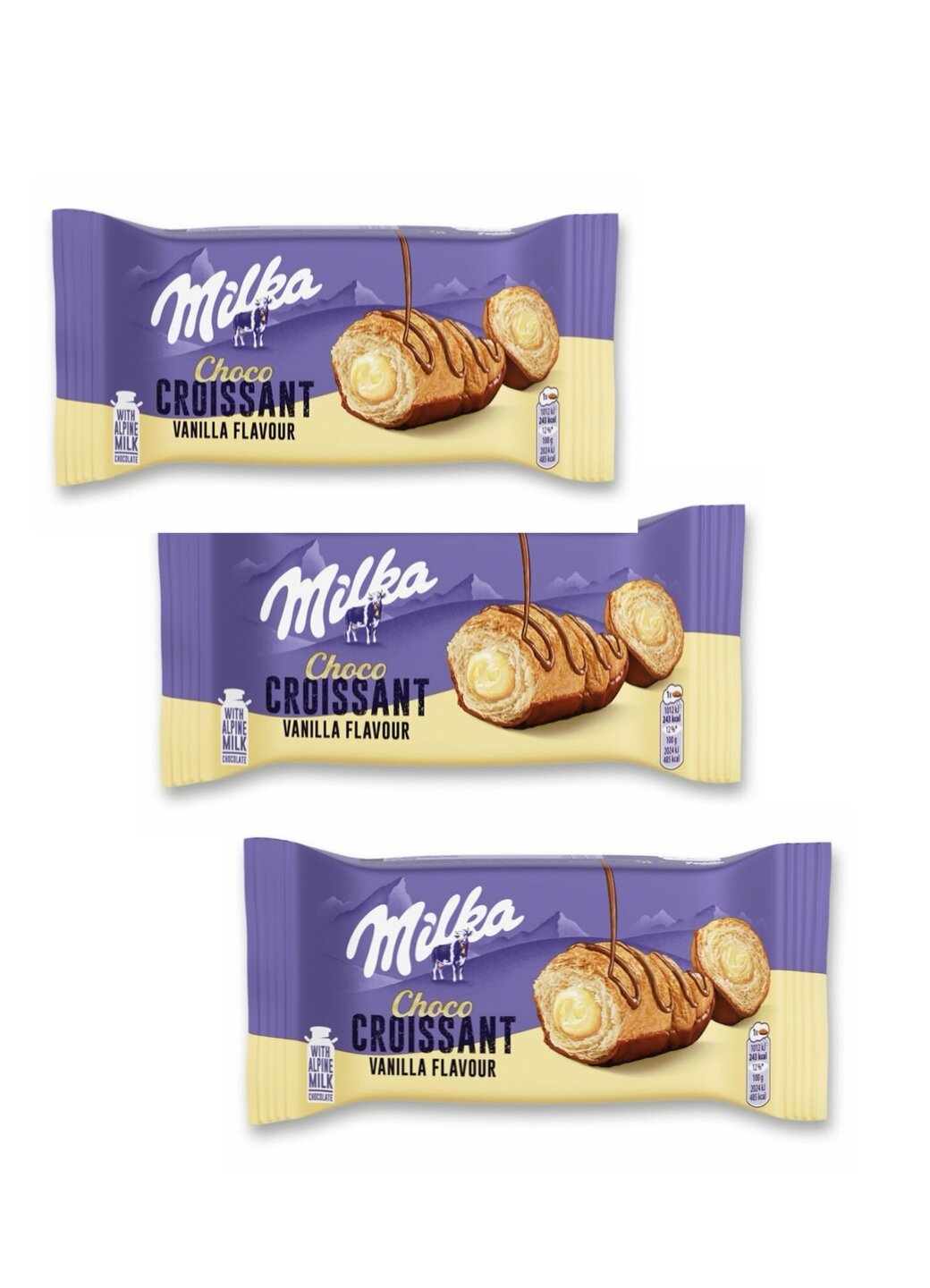 Круссан Milka Choco Vanilla Croissant с ванильной начинкой, 3 шт х 50 гр
