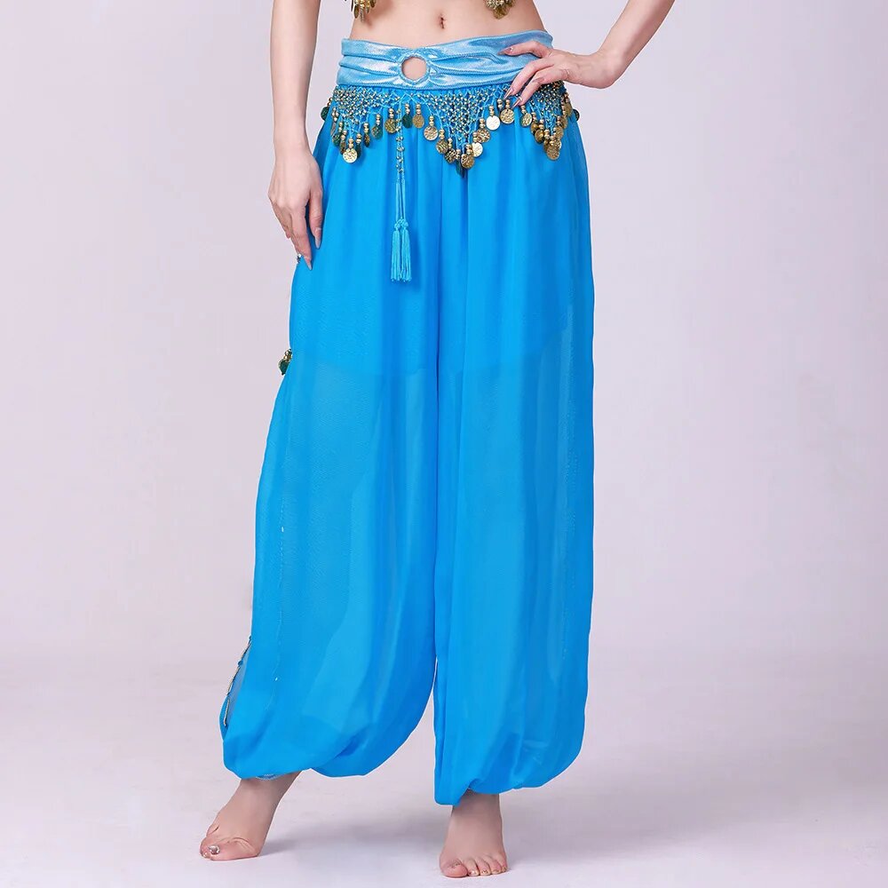 Танцевальные шаровары YI NA SHENG WU lake blue