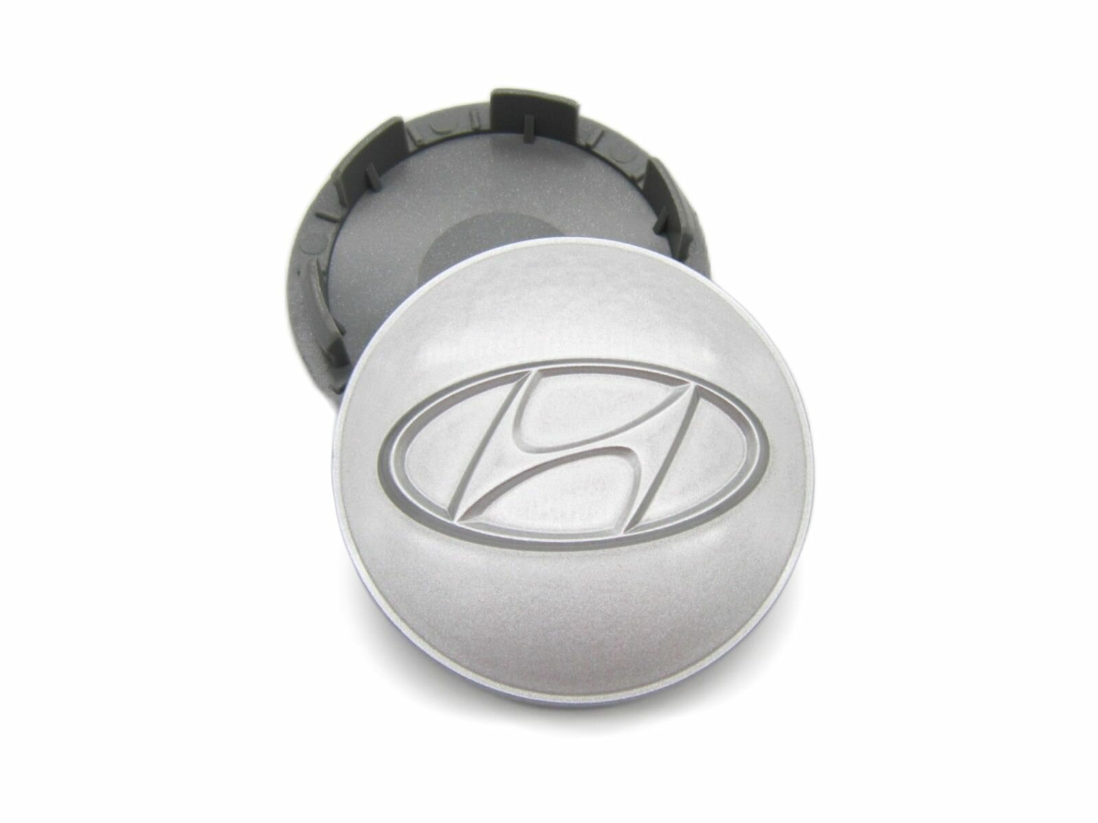 Колпачок заглушка на литой диск КиК Хендай серебристый 62/55/10, 1 шт.