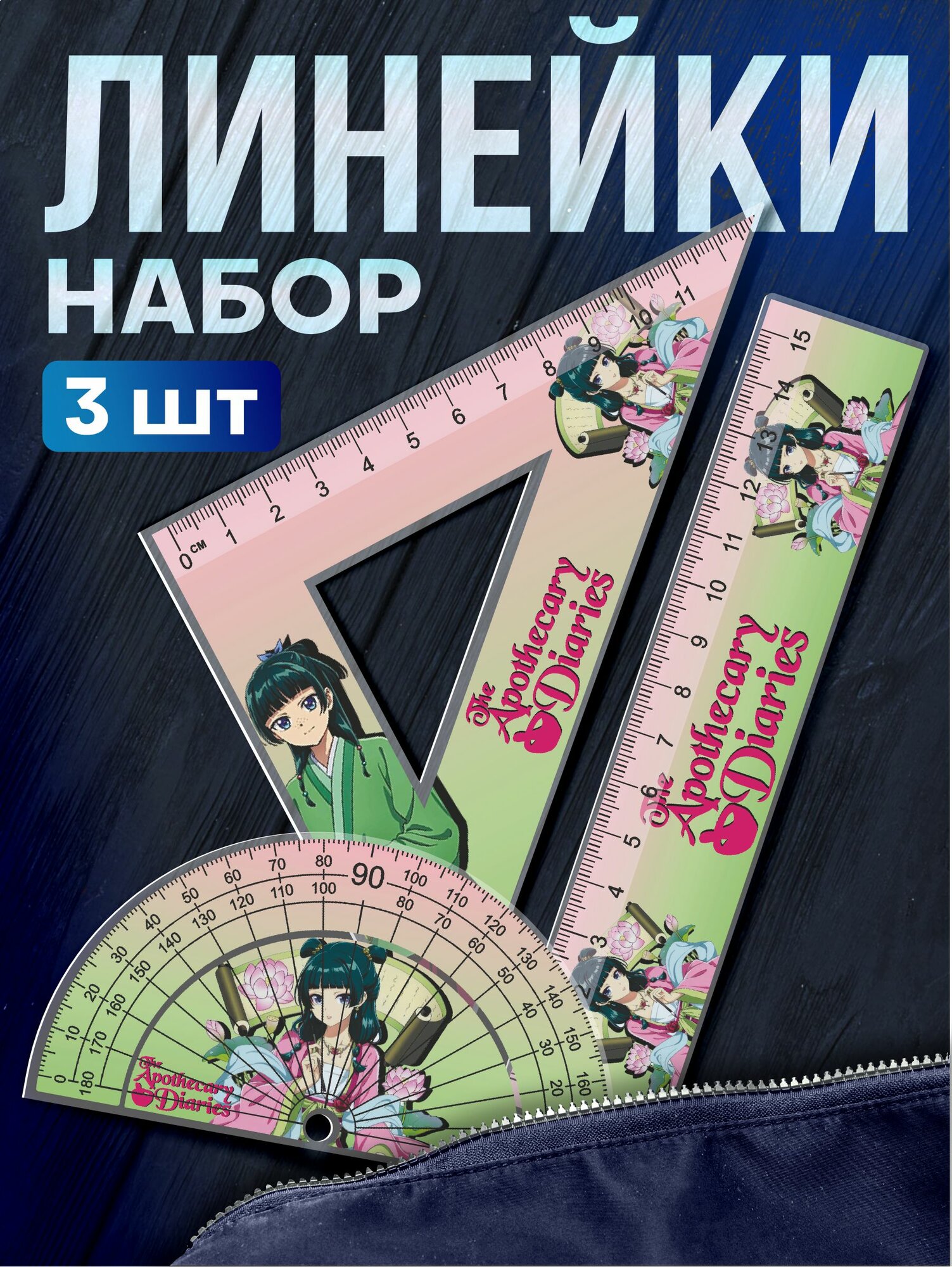 Канцелярия для школы набор линеек Монолог фармацевта Мао мао