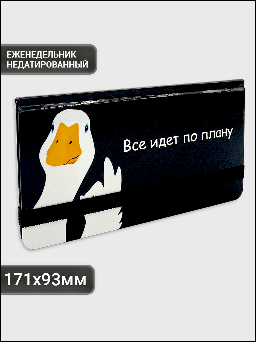 Планинг недатированный на 2026 год AXLER, планер еженедельник, ежедневник для записей, черный А6