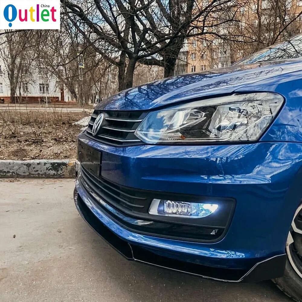 Сплиттер VW Polo (2015-2020г)Чёрный глянец