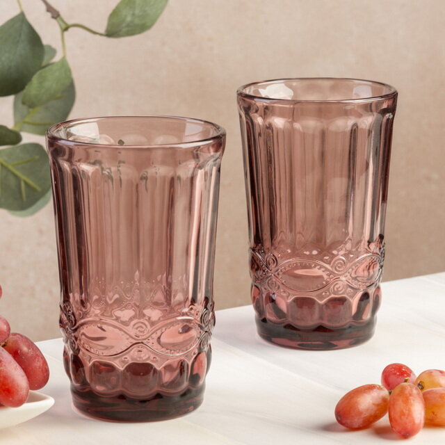 Стакан для воды Монруж 300 мл розовый, стекло, Boltze, 1005612-1