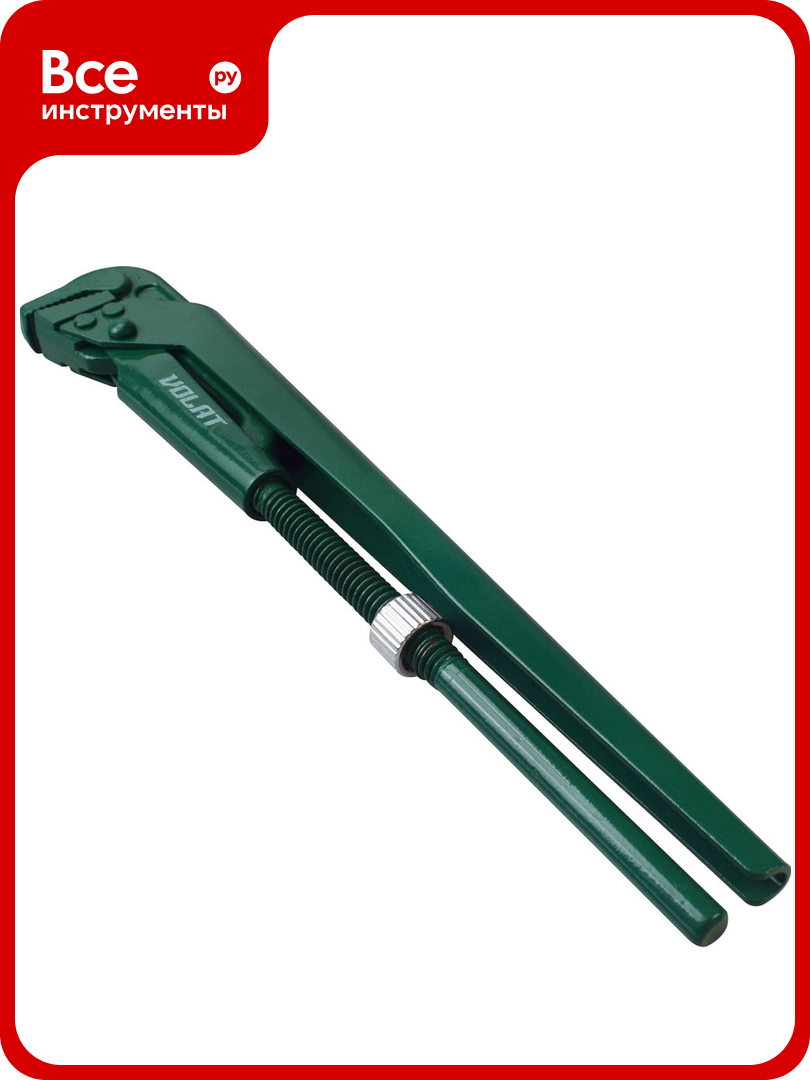 Трубный ключ волат L‑образный 50 мм КТР‑2 13060‑02, углеродистая сталь, угловые губки под прямым углом