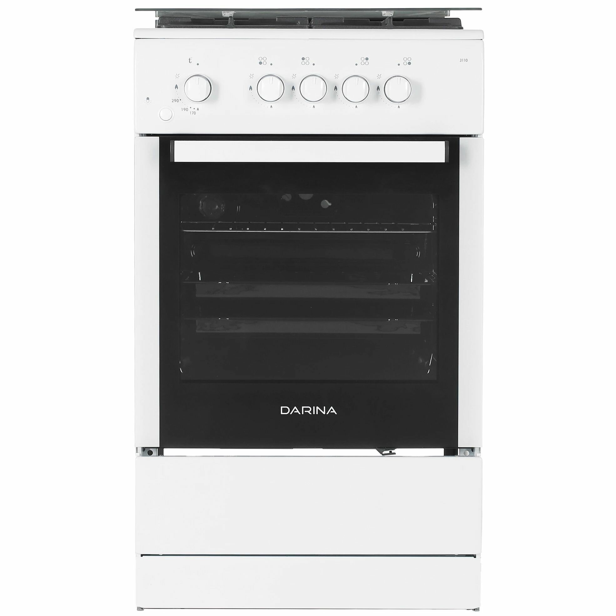 Газовая плита DARINA F1 3110, с полным газ-контролем, 4 конфорки, белая