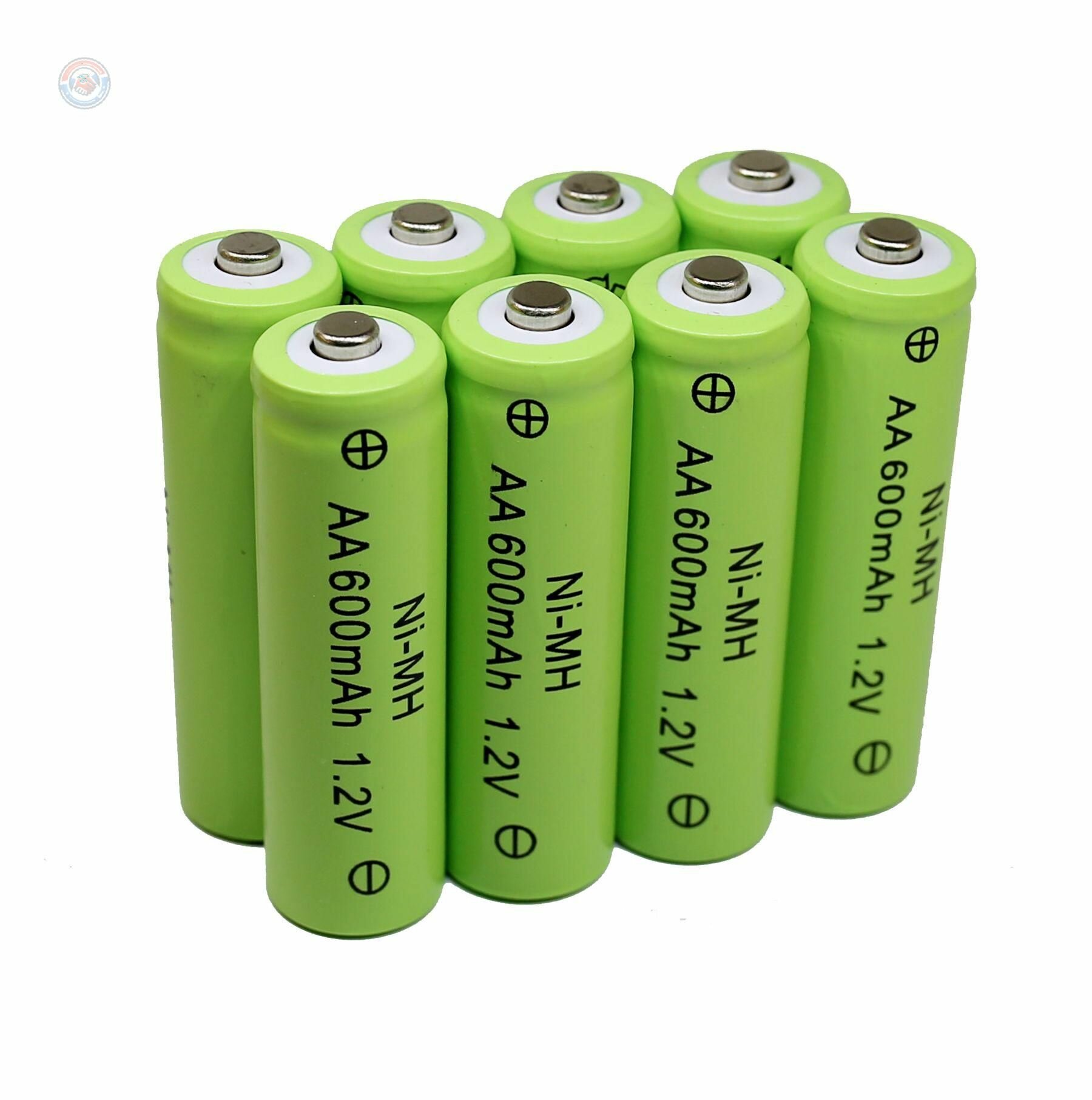 Аккумуляторы AA NiMH 600 мАч 1,2 В, набор из 8 штук, универсальные заряжаемые батарейки для пульта, мыши, игрушек и солнечного света, экономия и экологичность