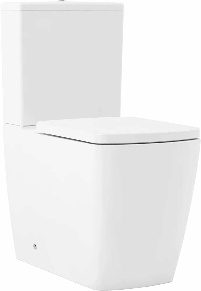 Унитаз-компакт напольный Lavinia Boho Aveo Rimless 3306010R с микролифтом, безободковый, фарфоровый, квадратный, антивсплеск, белый с нижним подводом