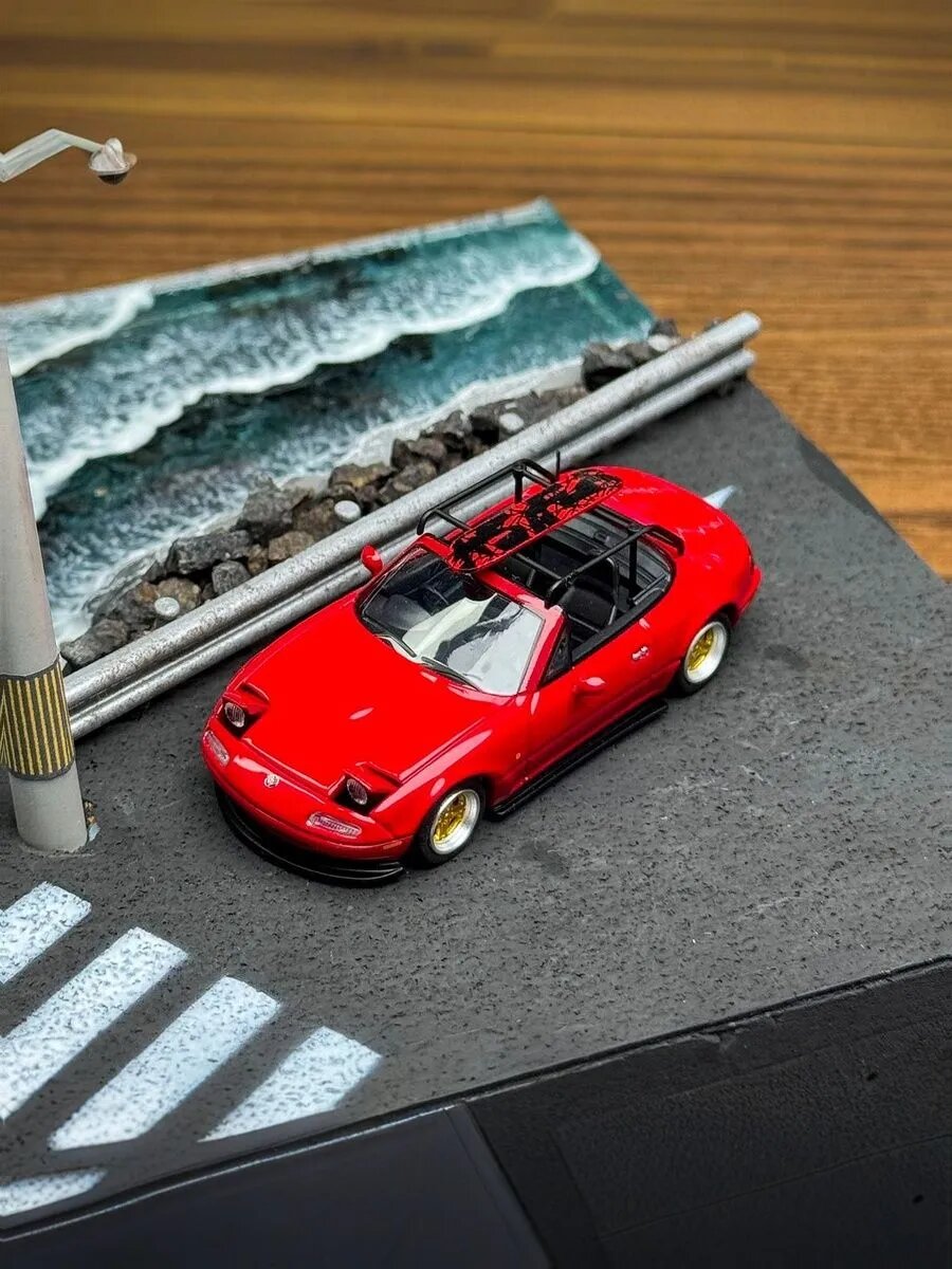 Машинка MicroTurbo MT 1/64 Mazda MX-5 Camping version Die-cast Alloy Car Model Collection Display Gift