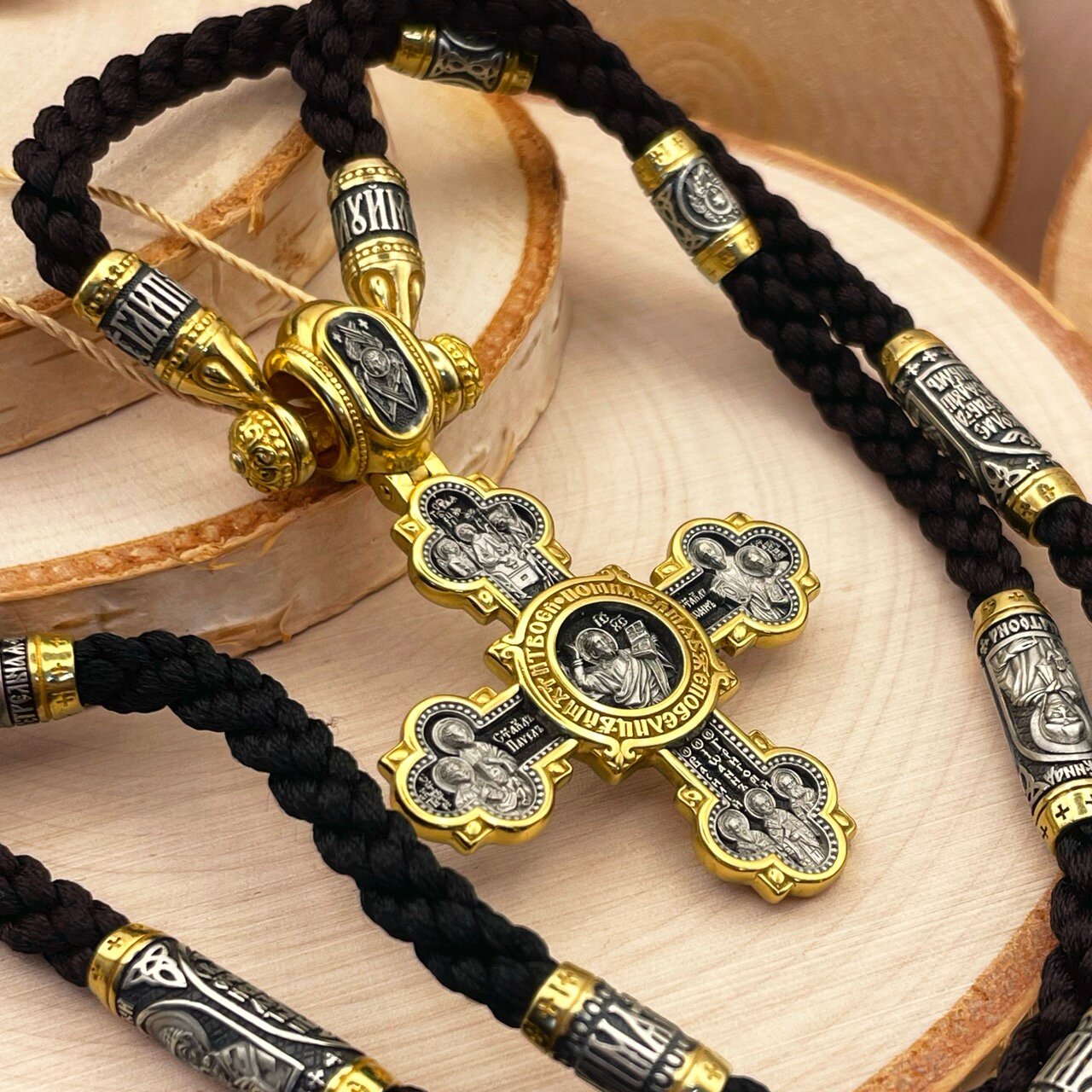 Комплект украшений, серебро, 925 проба, чернение, золочение, оксидирование