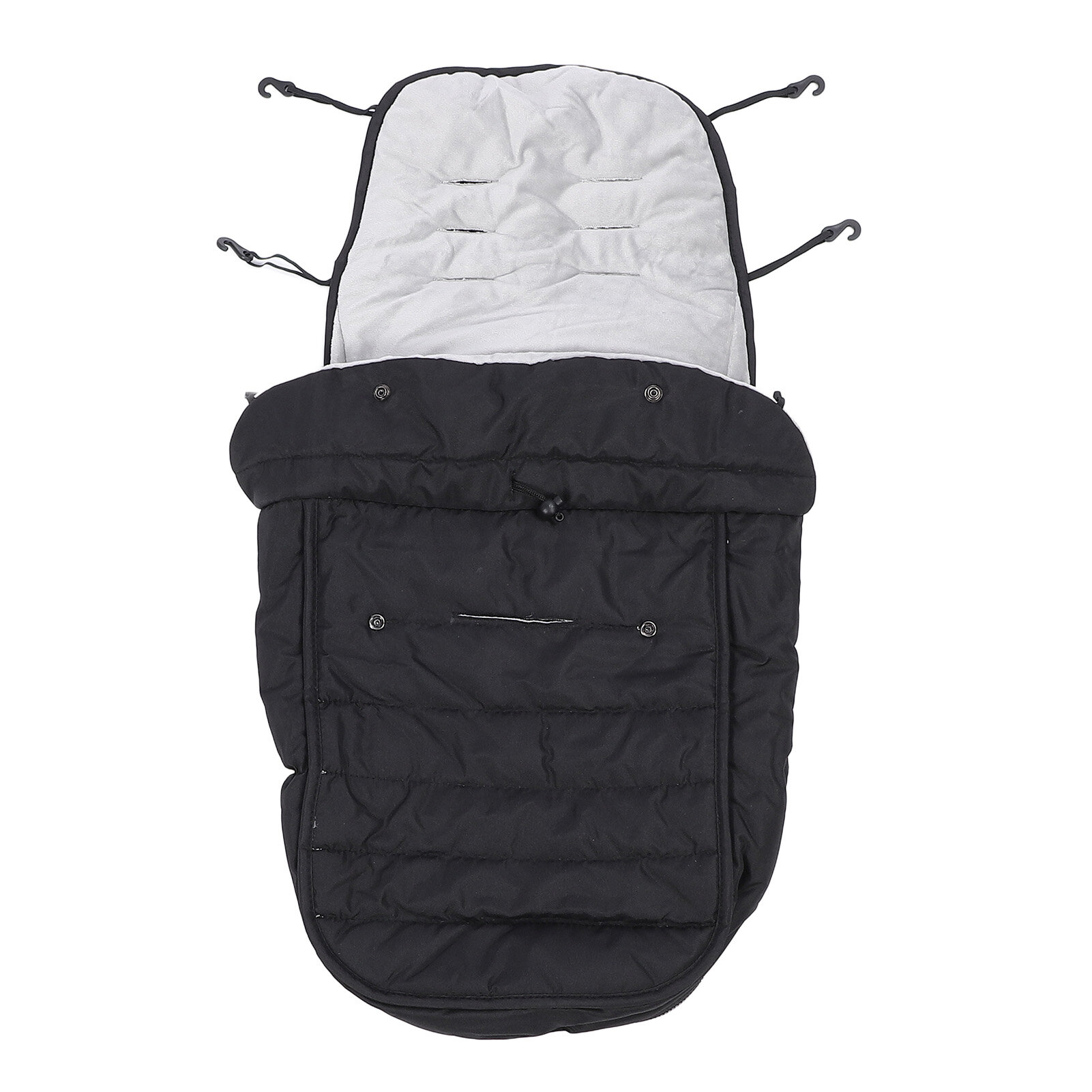 Универсальный чехол для детской коляски с регулируемым затягивающимся фиксатором, ветрозащитный, теплый, удобный, для детской коляски с Т-образной ручкой, черный