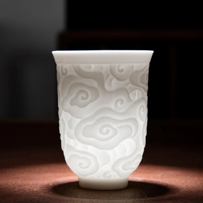 Чайная чашка Baifu 150 мл из костяного фарфора — элегантная посуда для чая, нежный оттенок, высокое качество материала