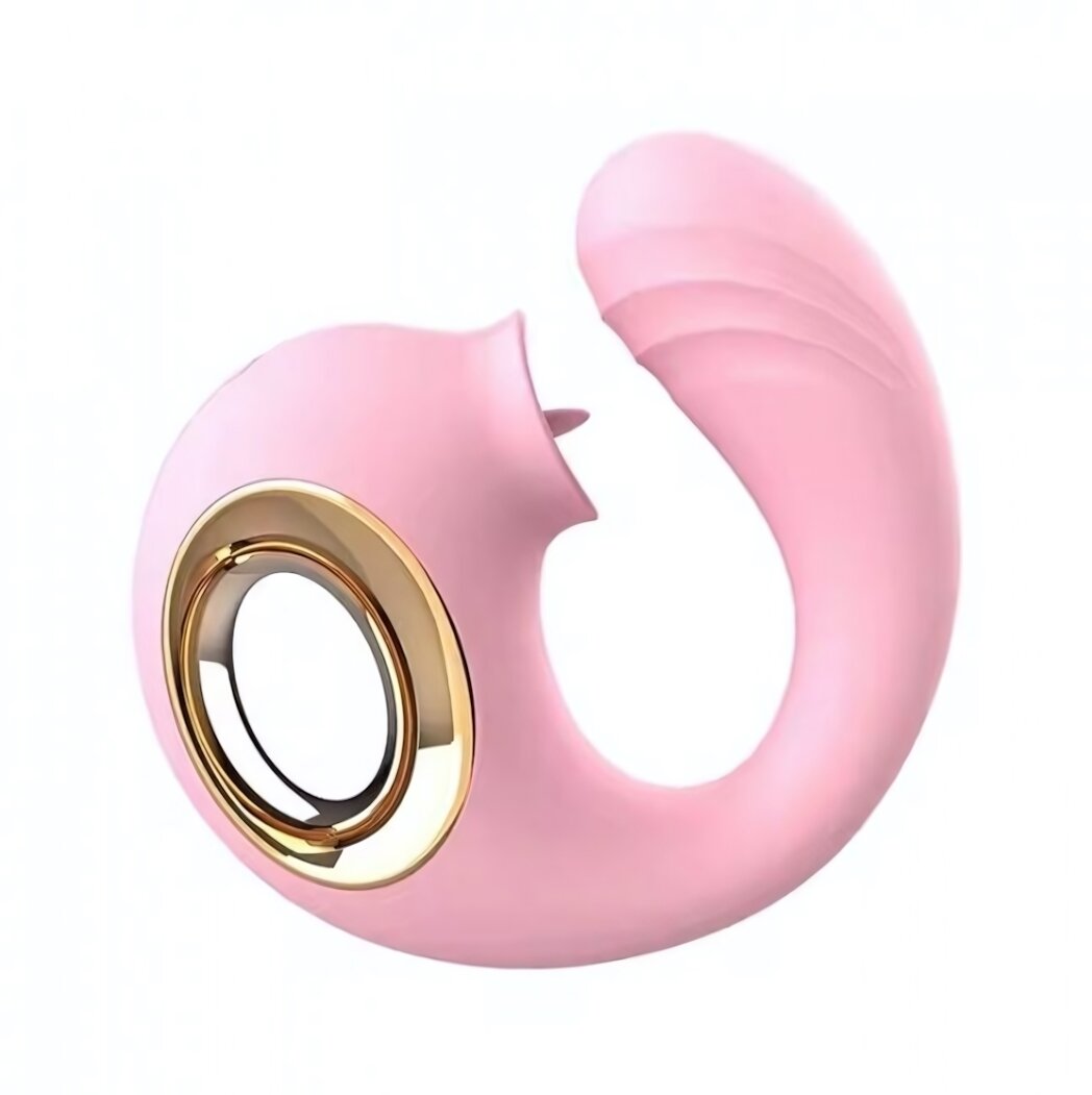 Вибратор с язычком ROSYLAND в розовом цвете, силикон и ABS, 11,5 см