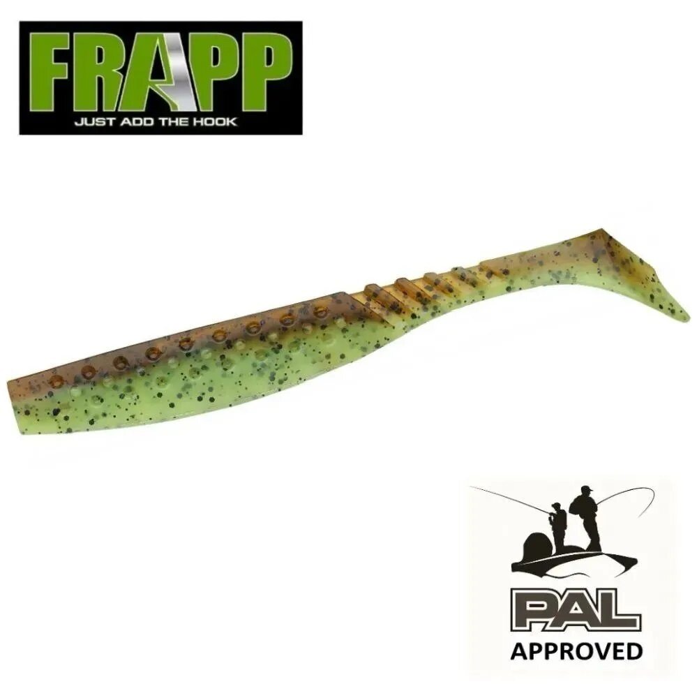 Приманка FRAPP Funky Shad, силикон, шед, 23 см, зеленая, 1шт