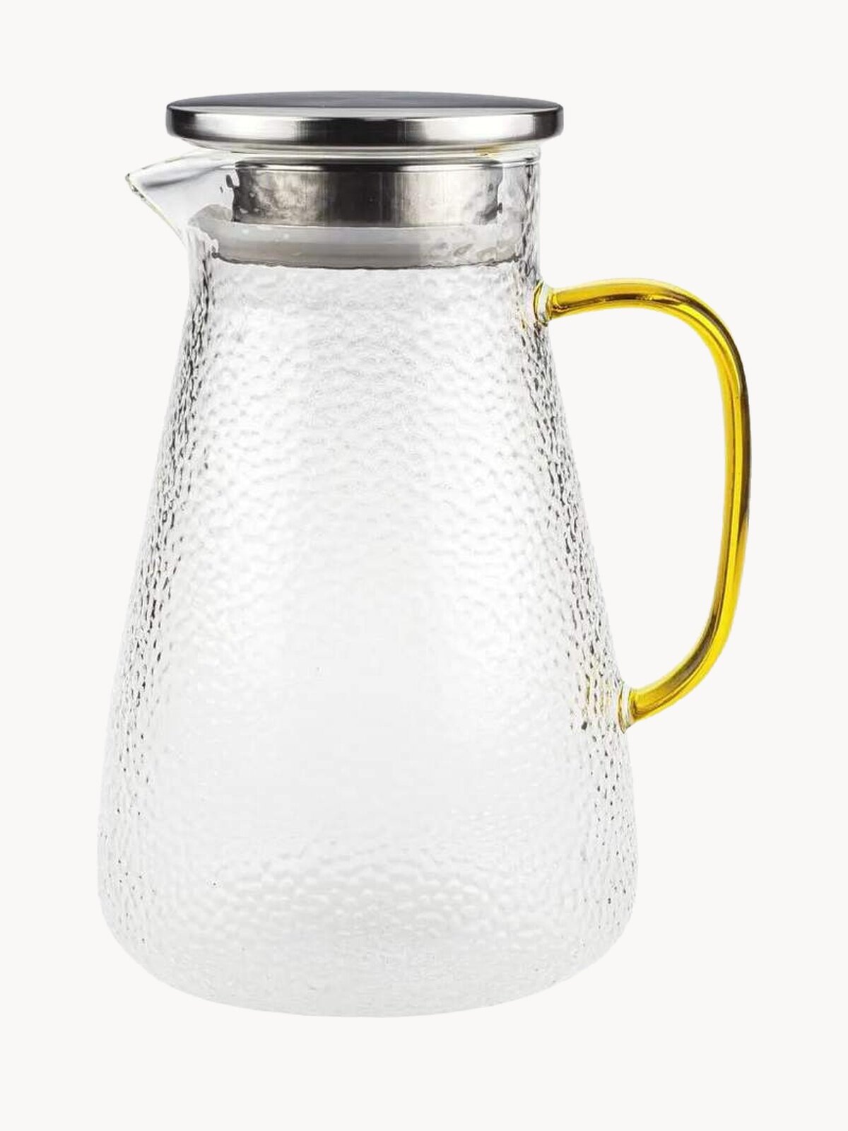 Кувшин для воды стеклянный, Formula Tepla, с металлической крышкой с накладкой из бамбука 1500 мл.