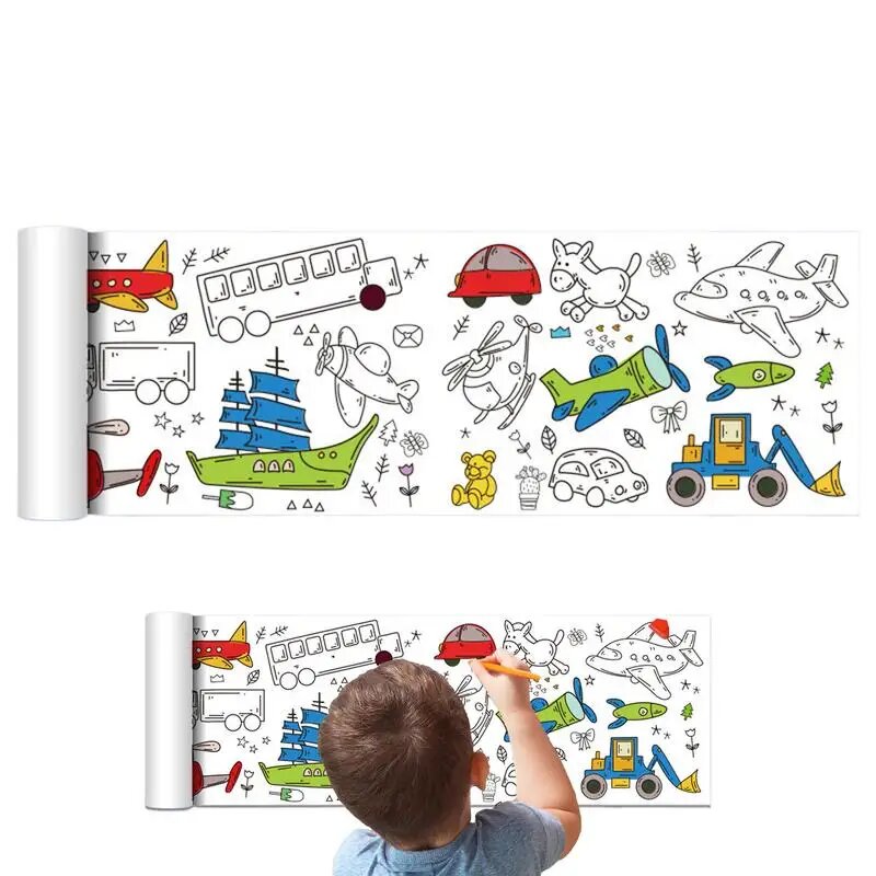 Детская настенная раскраска-рулон мультяшный пластик