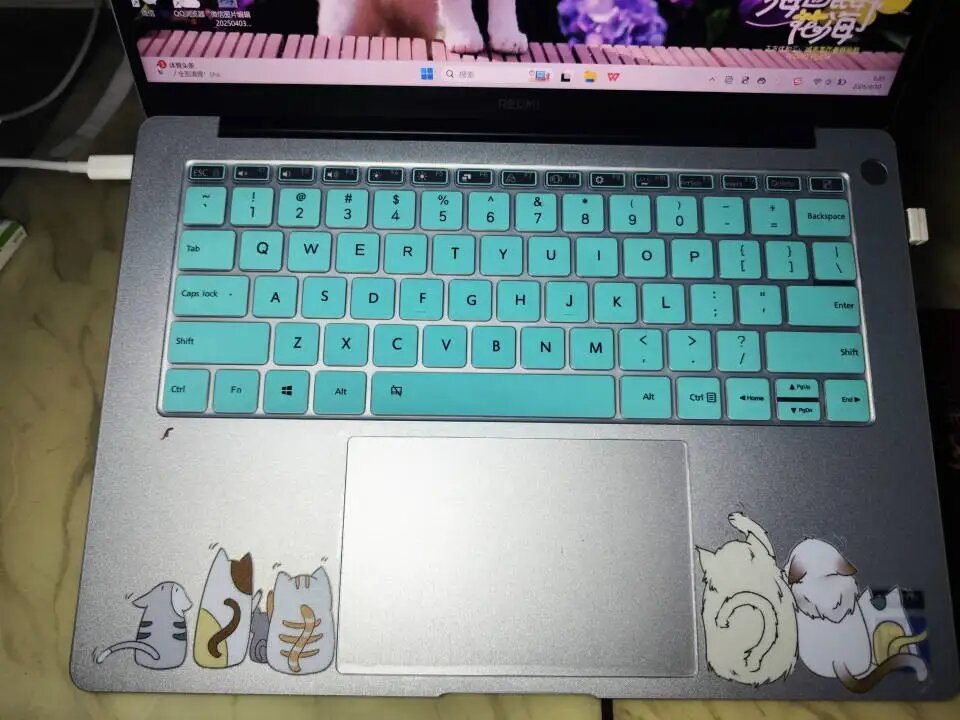 Силиконовый чехол для клавиатуры Xiaomi Book 14 2025 / Redmi Book 14 2025 2024 Russian Black