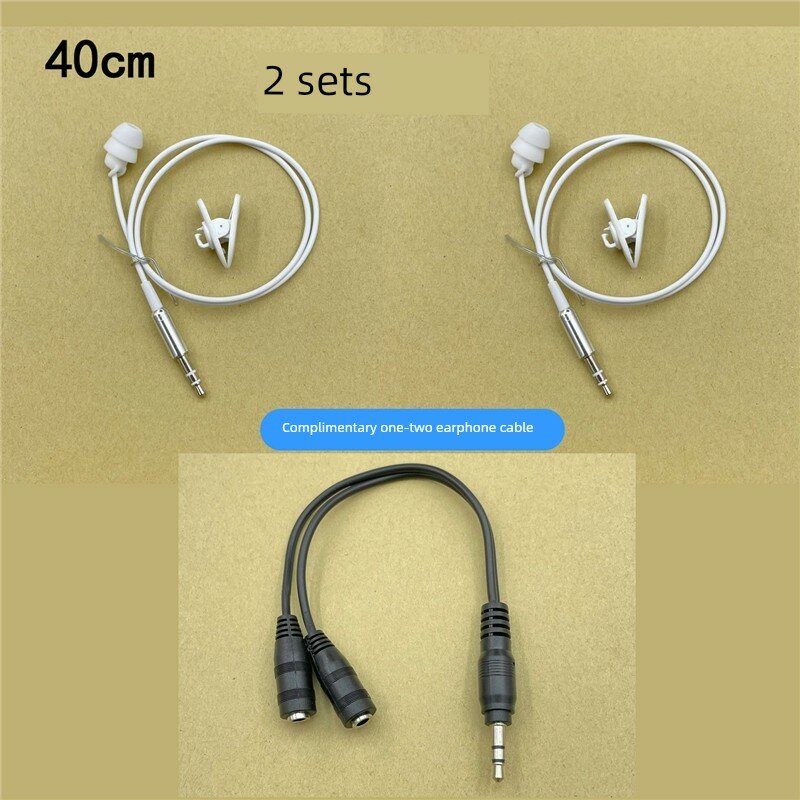 Набор из 2 шт. 40 см проводных аудиокабелей для одноразового наушника с разъемом 3,5 мм, белый для наушников