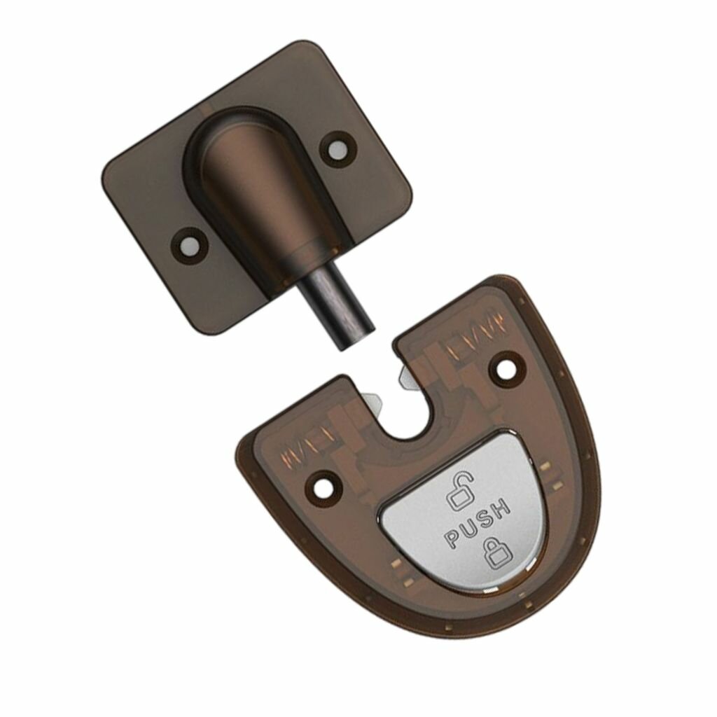 Немагнитный бесшумный дверной стопор без пробивки-коричневый