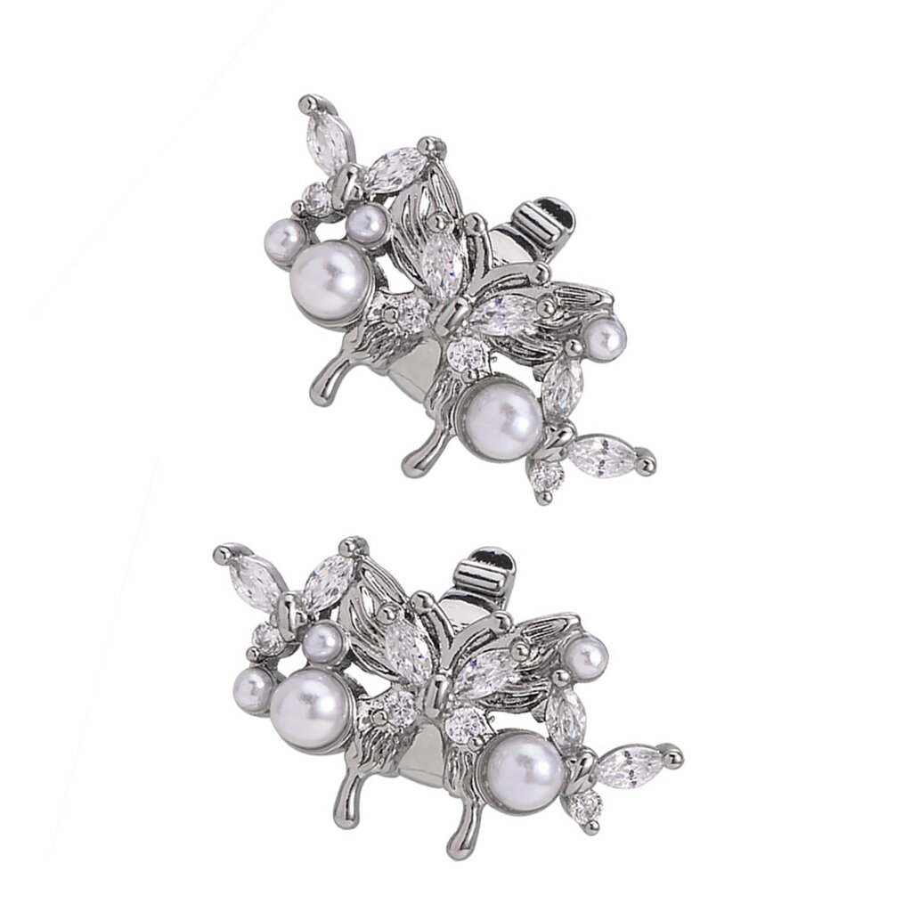 Универсальный зажим для наушников с украшением в виде бабочки и стразами, быстрый механизм крепления